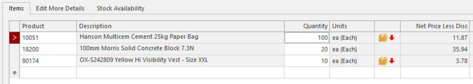 Showing Stock Availability for Whole Order – Intact iQ Hub