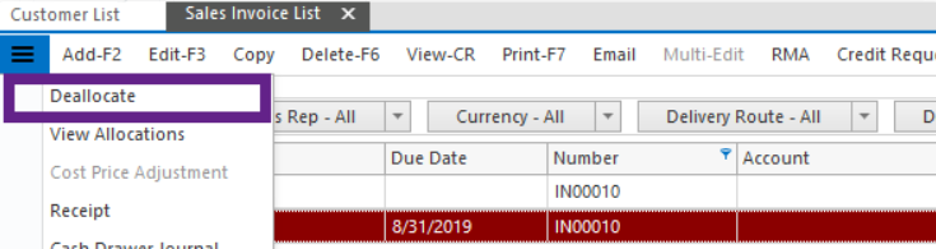 How to Deallocate a Sales Invoice – Intact iQ Hub