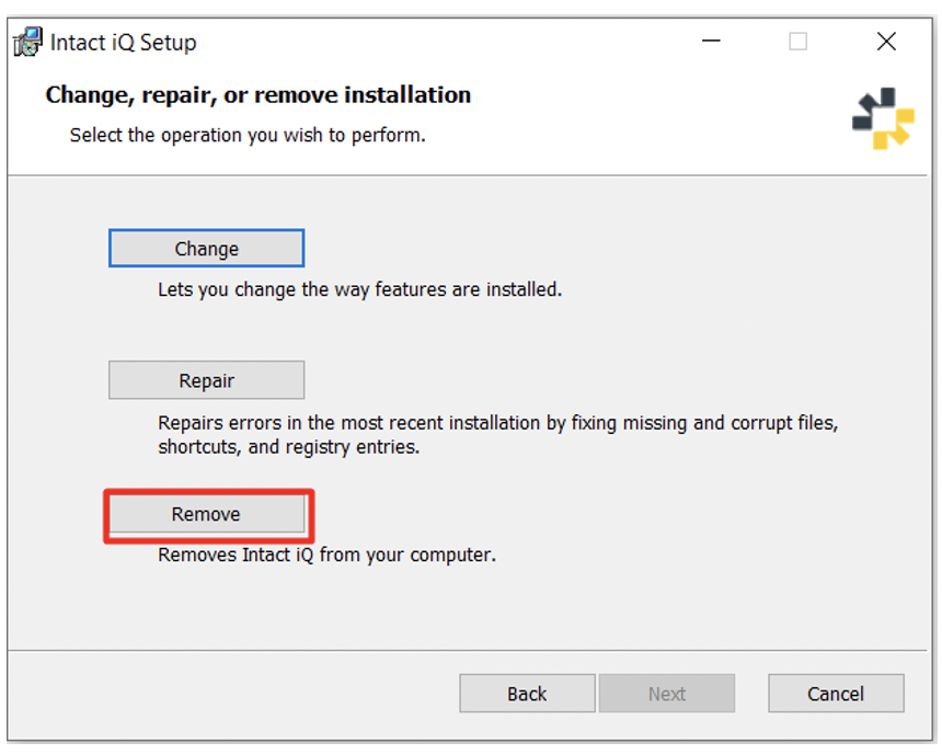 Changing Install Folder Path – Intact iQ Hub