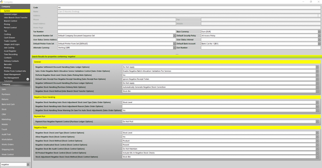 Search within a search in company settings – Intact iQ Hub