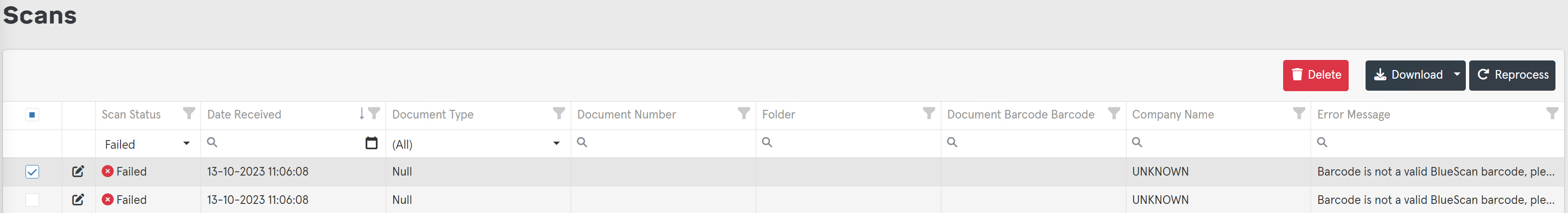 Reprocess Scans – Intact iQ Hub